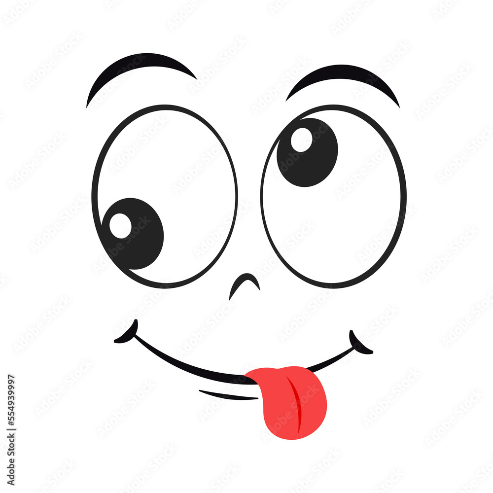 Cartoon silly face. Silly expression vector illustration. Stock Vector ...