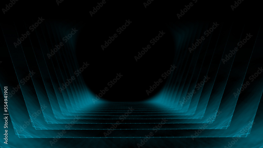 Galactic portal with linear connections. Optical illusion of a laser ...