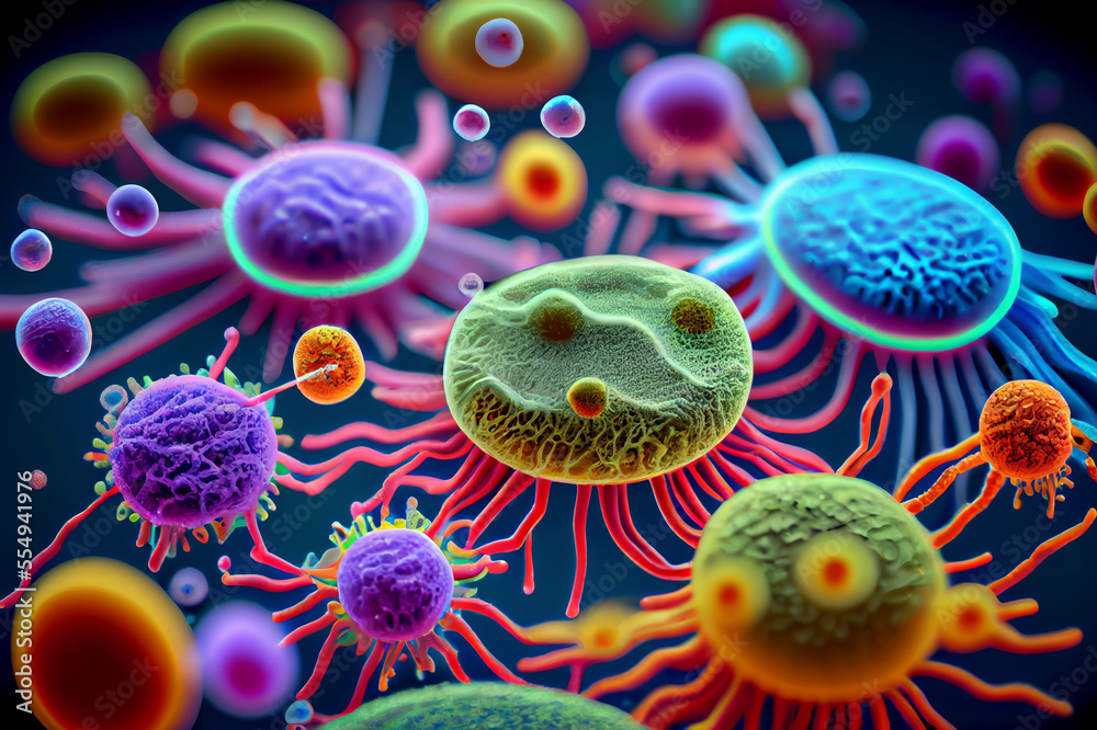 Beautiful microworld, microbes of different shapes, generative ai ...