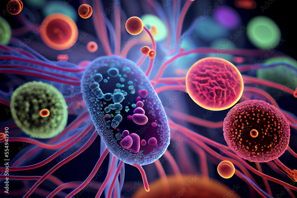 Beautiful microworld, microbes of different shapes, generative ai ...