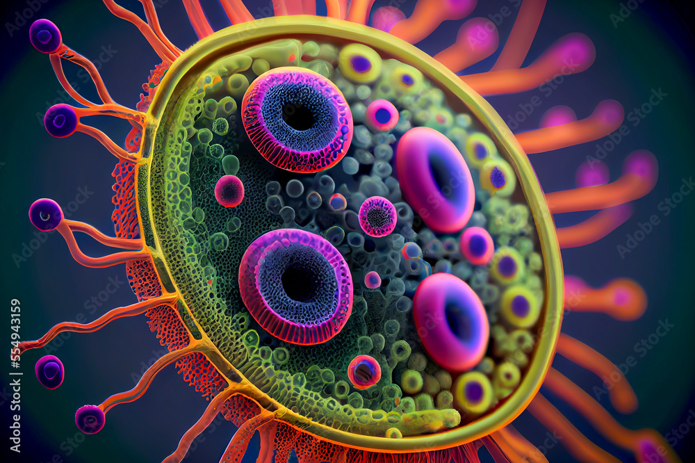 Beautiful microworld, microbes of different shapes, generative ai ...