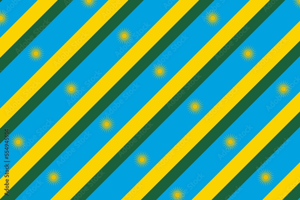 Geometric pattern in the colors of the national flag of Rwanda. The ...