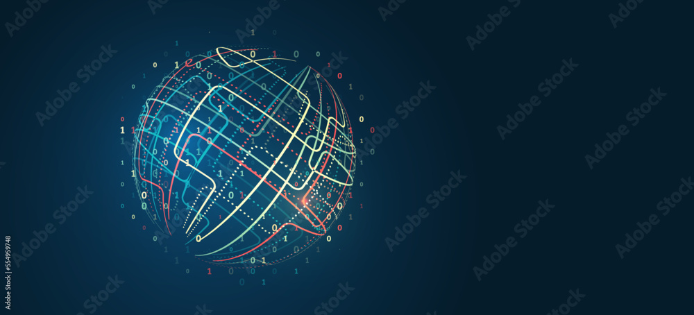 Structuring the flow of information. Data analytics concept. Sorting a large amount of data on a ...