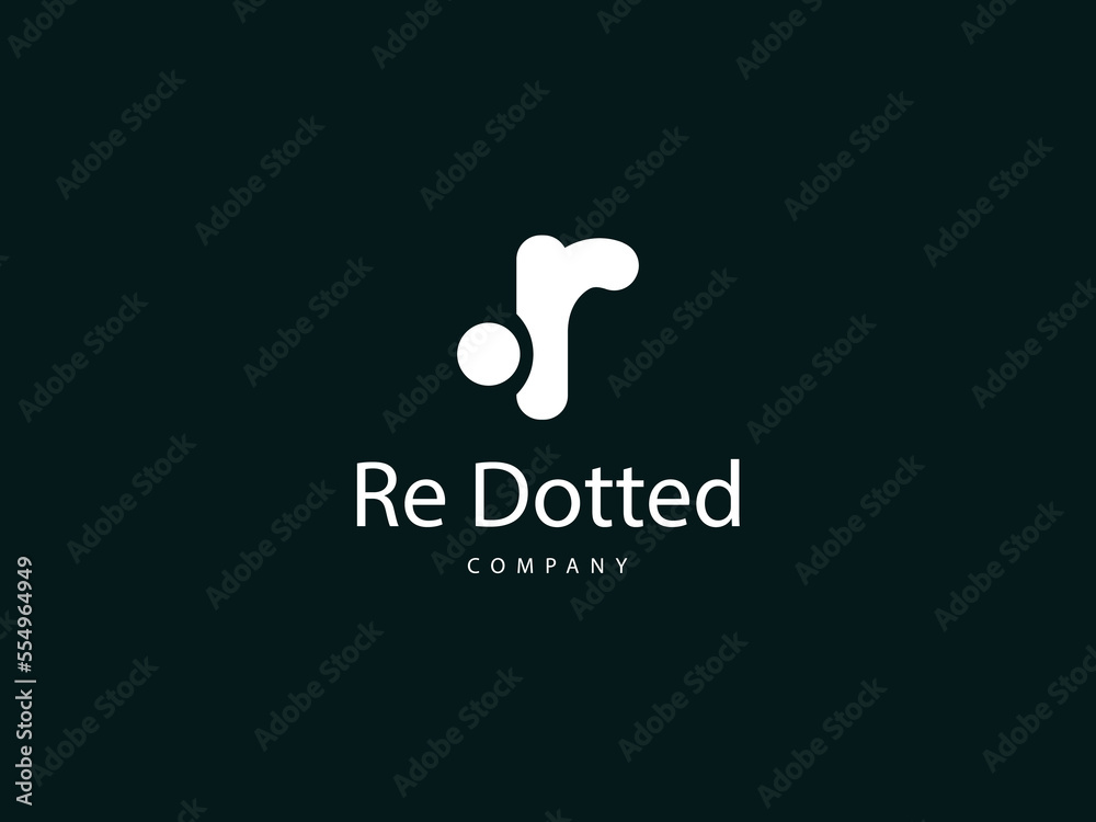 r letter logo design, r type logo with dot, creative and unique letter ...