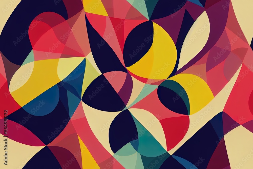 Non-representational organic abstraction Repeating design with bright ...