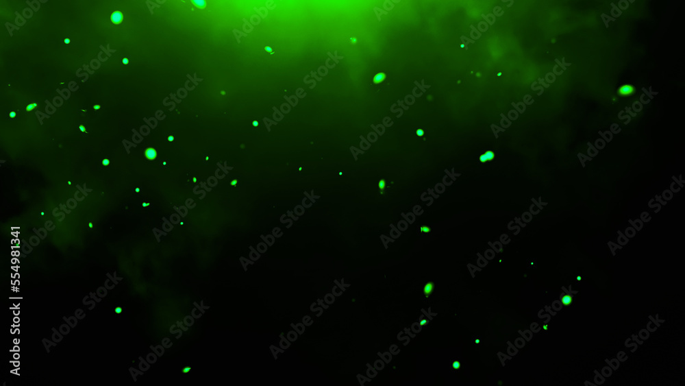 Green fire embers particles texture overlays . Sparkle burn effect on ...