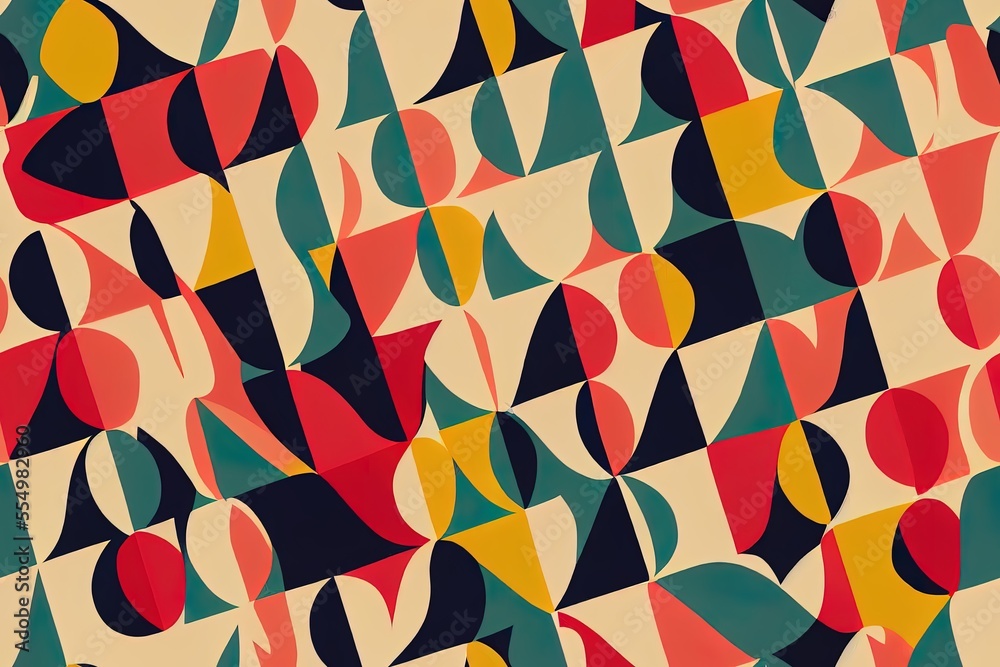 Flowers and geometric checkers form a continuous design. Elegant and ...