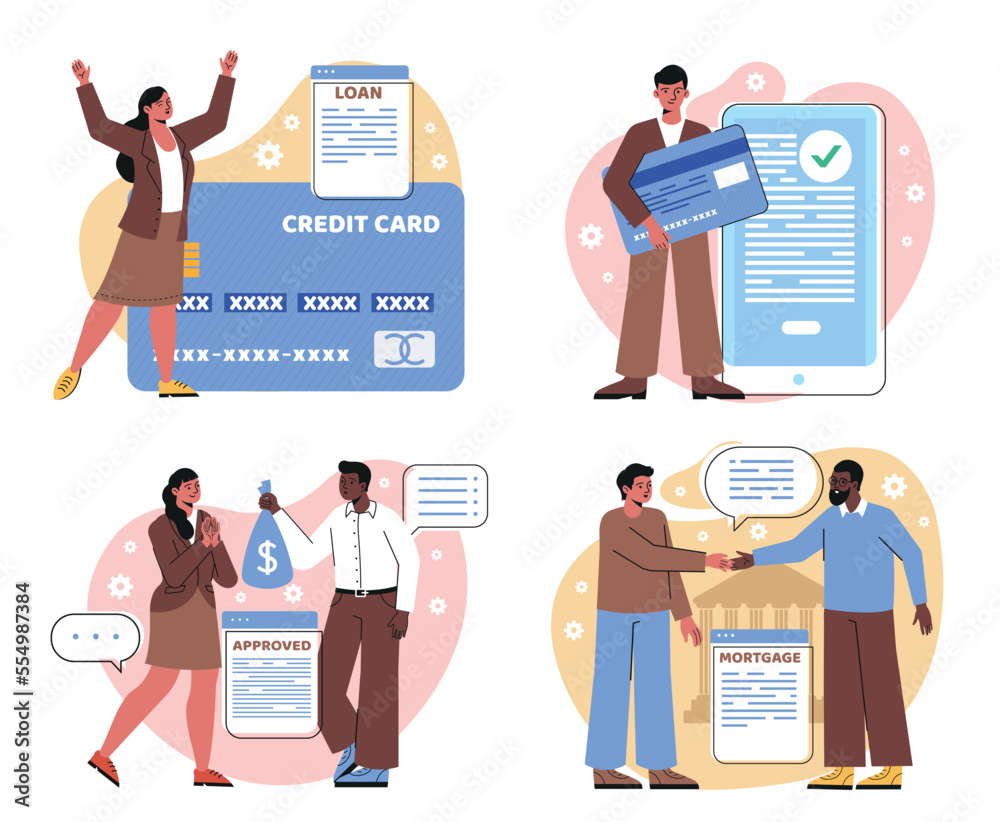 Credit approval illustration set Stock Vector | Adobe Stock