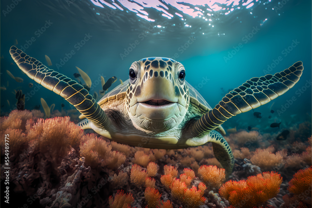 Smiling Sea Turtle