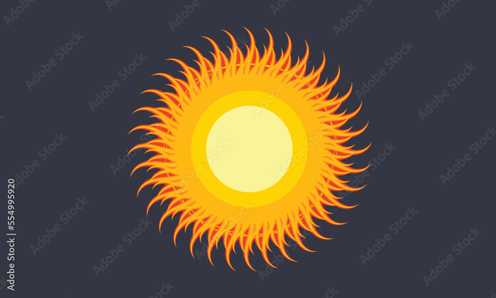 Sun vector image with navy background Stock Vector | Adobe Stock