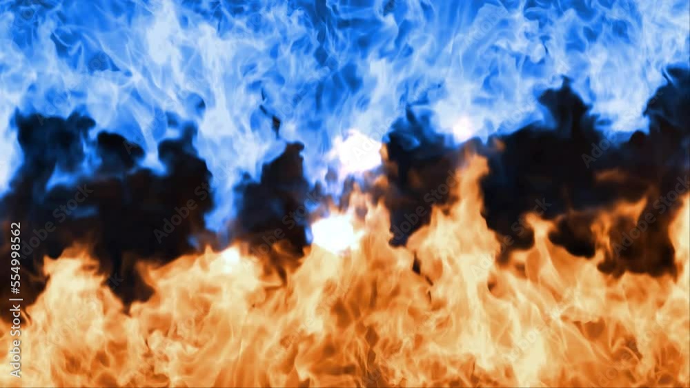 Firefight Blue and Orange Flames 4K Loop features orange flames ...