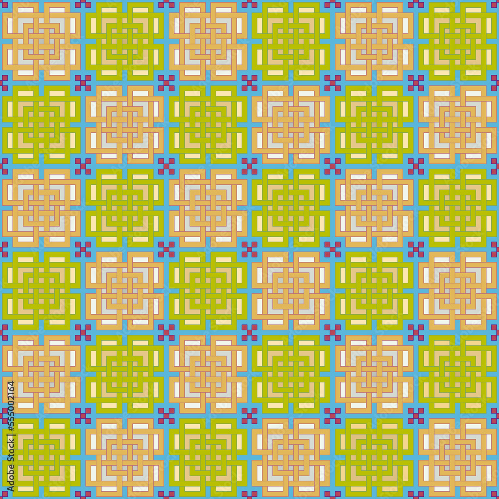 Seamless, Vector Image of Interlocking Rectangular Shapes Forming a ...