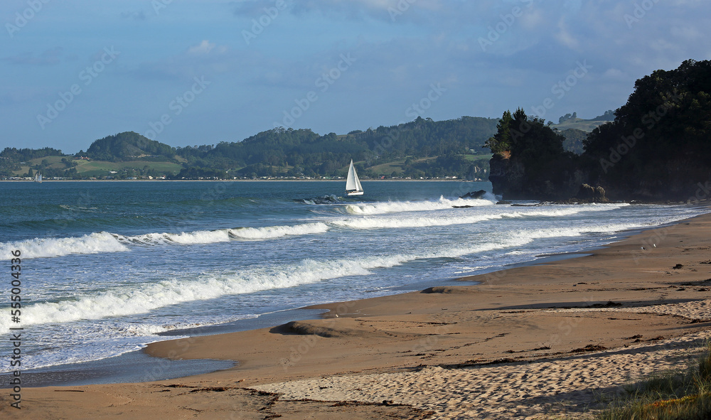 Simpsons Beach - Coromandel Peninsula, New Zealand Stock Photo | Adobe ...