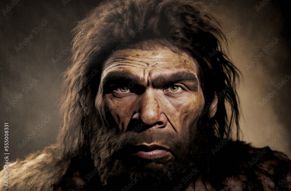 Illustrazione Stock Generative AI illustration of neanderthal ... Illustrazione Stock Generative AI illustration of neanderthal ...