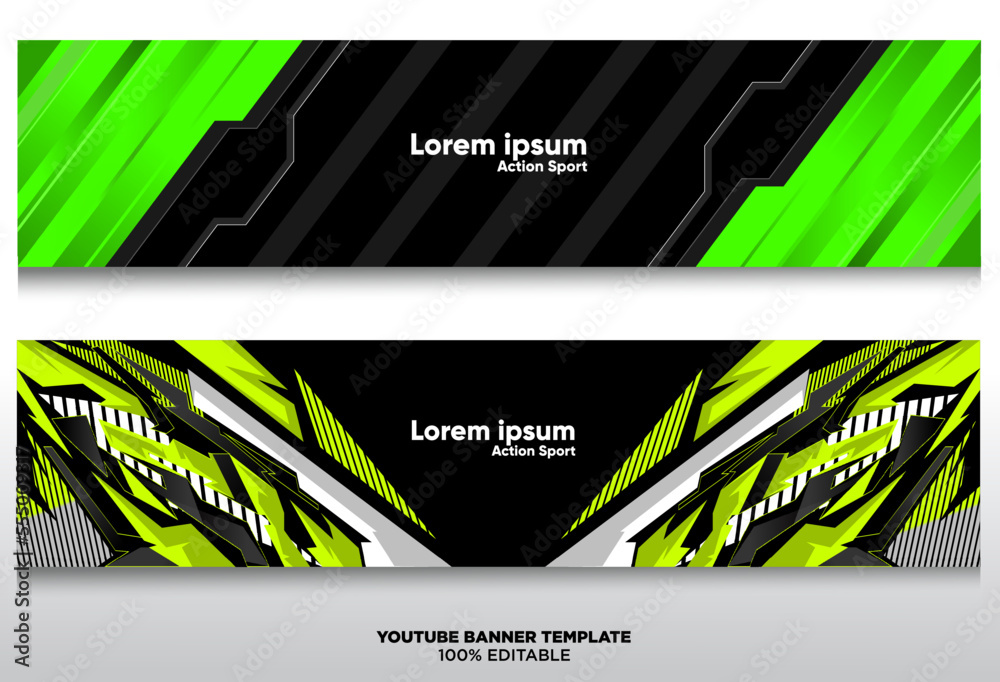 Youtube banner designs Stock Vector | Adobe Stock