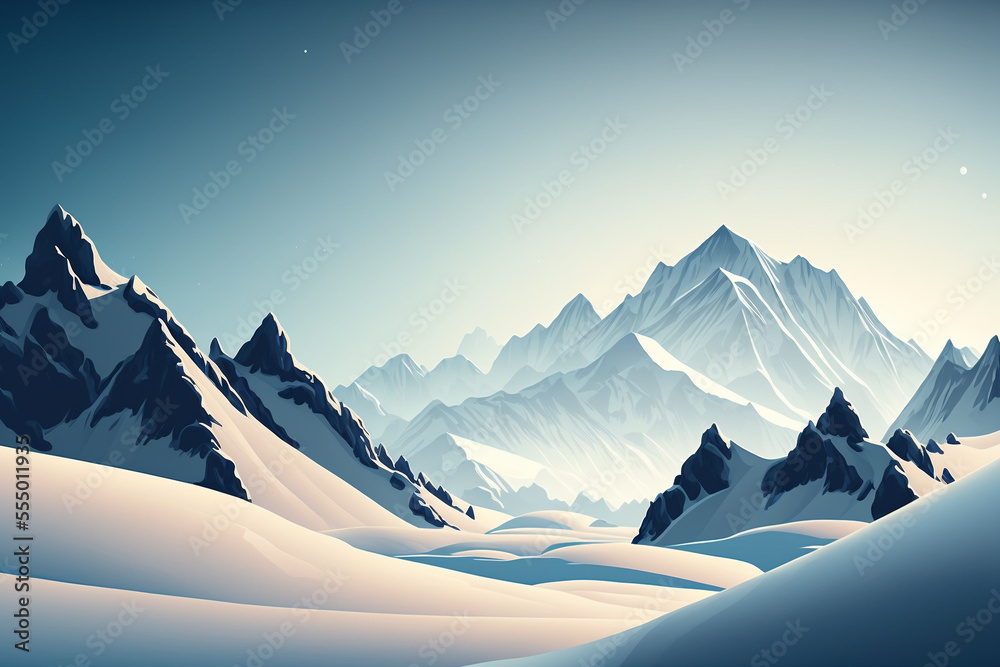 Snowy Winter Scene Background Stock Illustration | Adobe Stock