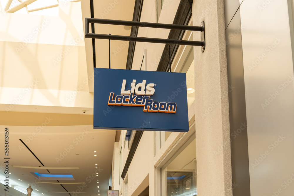 Houston, Texas, USA - March 6, 2022: LIDS Locker Room store projecting ...