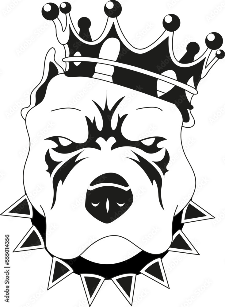 Pitbull vector bad dog style gangsta king pitbull. Gangster dog concept ...