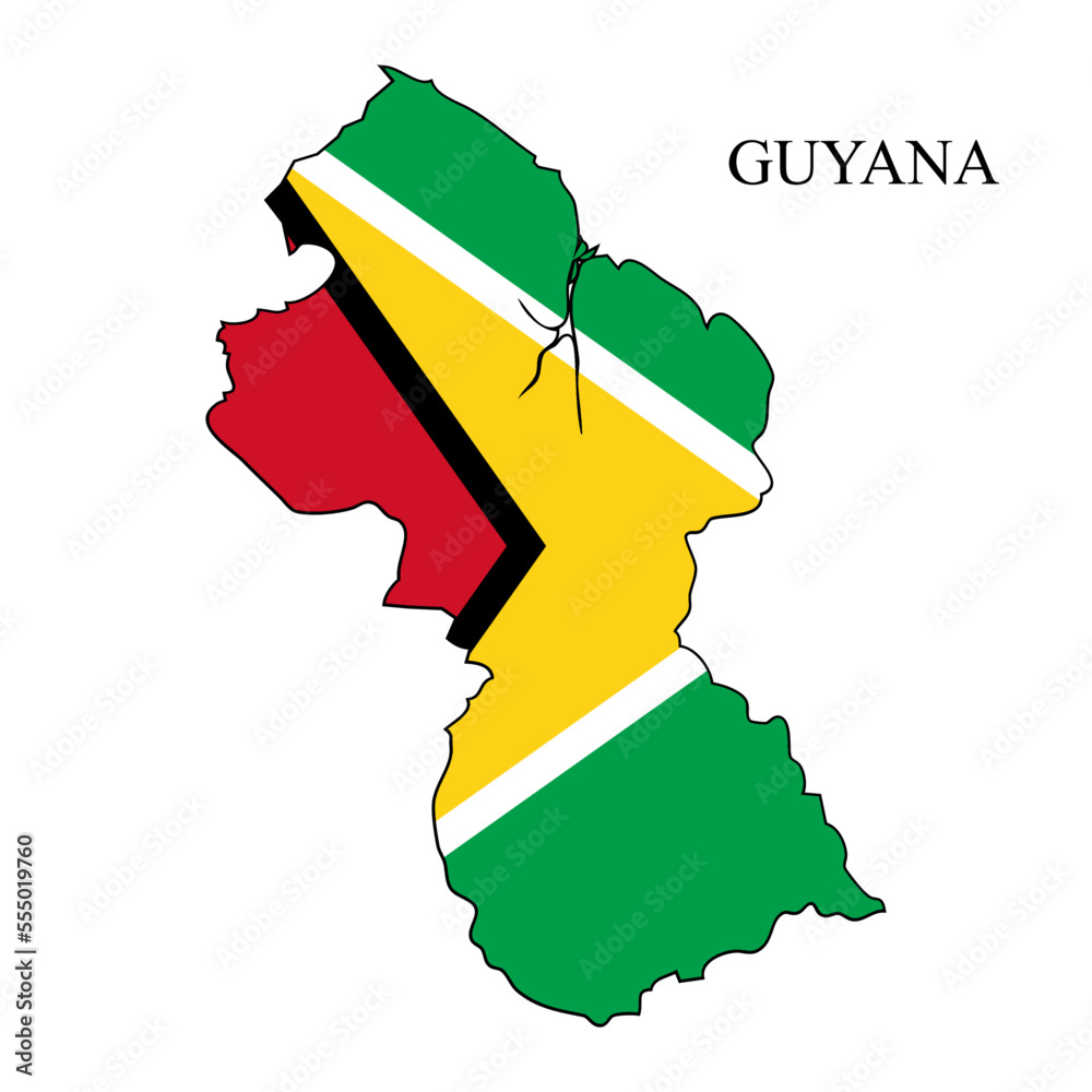 Guyana map vector illustration. Global economy. Famous country. South ...