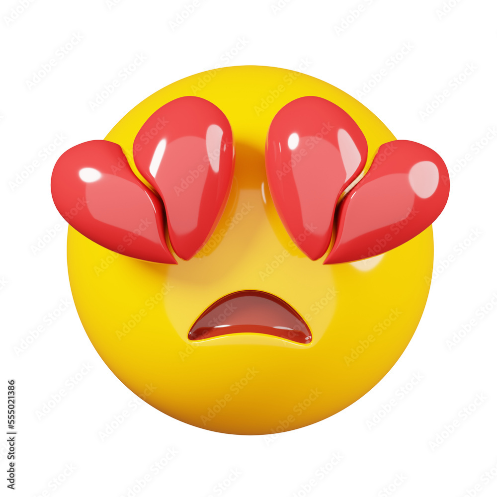 Sad emoji with broken heart eyes. Yellow face emoji. Popular chat ...