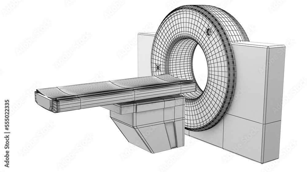 machine for physical examination Medical Exam, CT scan on white ...