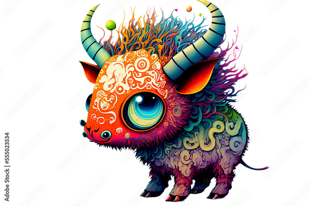 Baby animorph, beast, creature, weird and unusual, bright colours ...