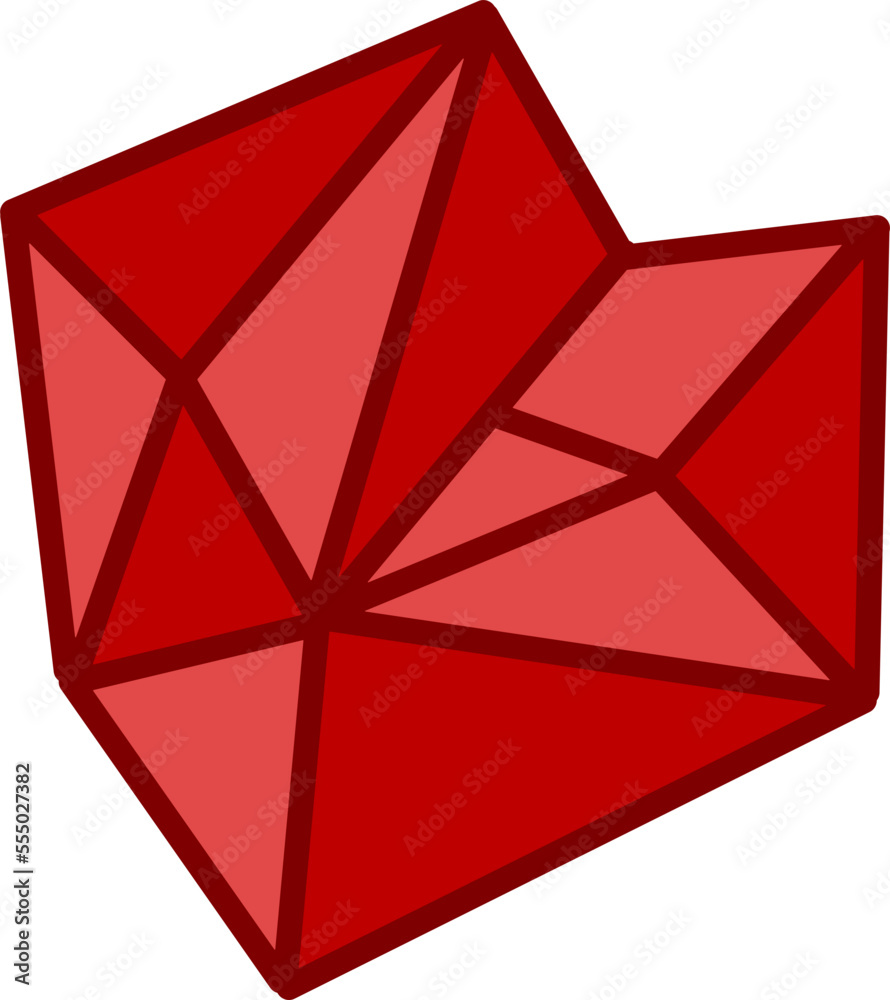 Cartoon jewelry gems. Cartoon vector illustration. Red ruby vector ...