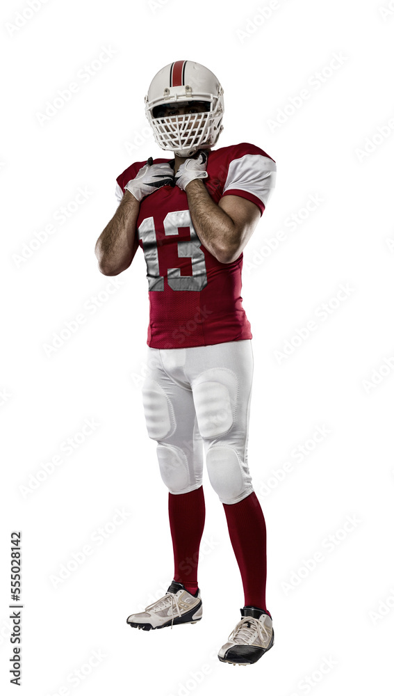 Football Player with a Red uniform on a transparent background. PNG ...