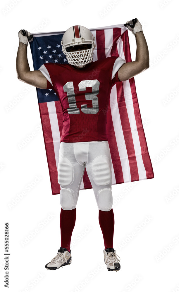 Football Player with a Red uniform on a transparent background. PNG ...