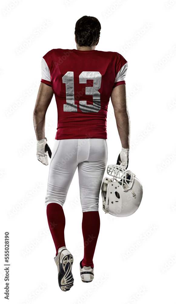 Football Player with a Red uniform on a transparent background. PNG ...