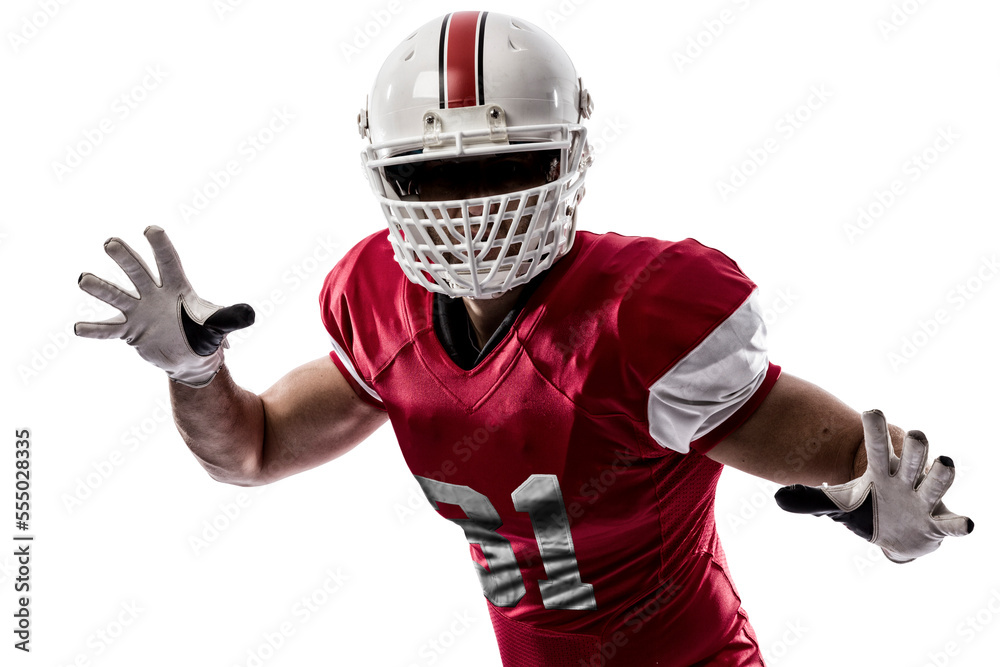 Football Player with a Red uniform on a transparent background. PNG ...