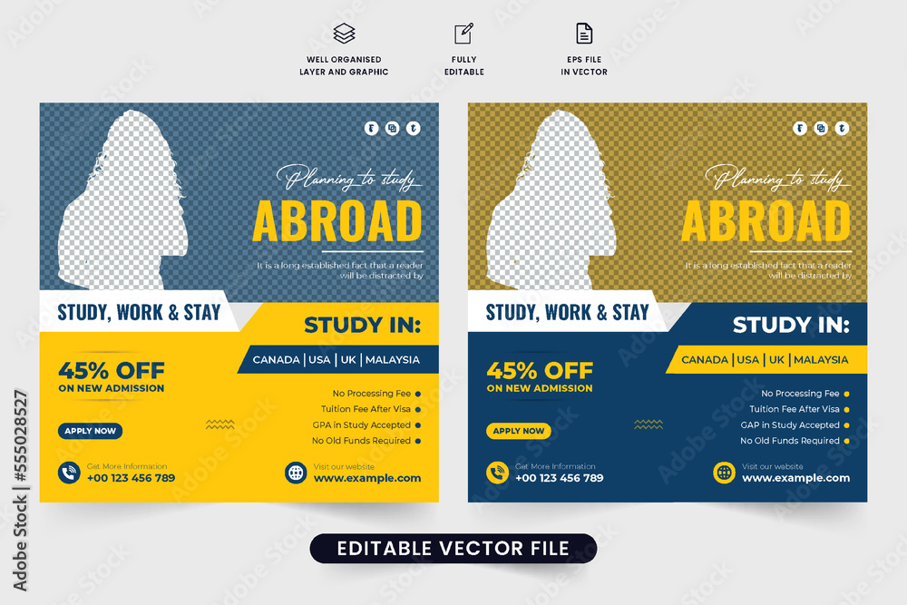 Creative university admission poster design for social media marketing ...