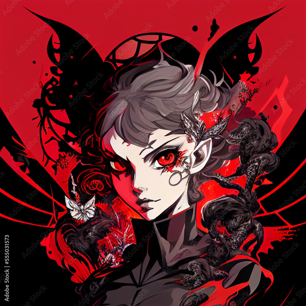 Anime character design of a portrait of woman created with generative ...