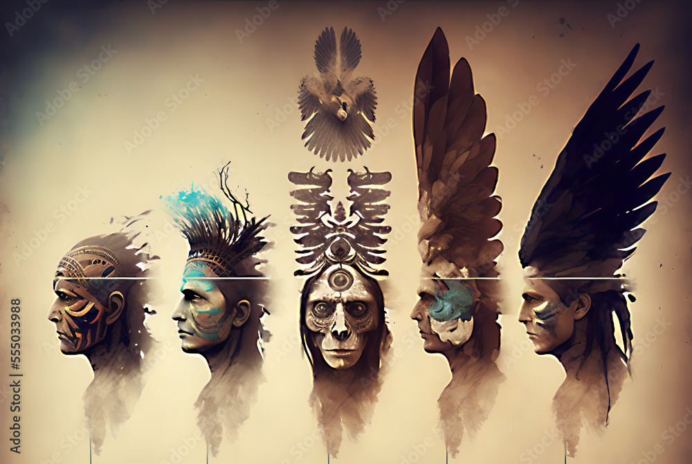 Identity expressed in an alternative style via masks. Multiple masks ...