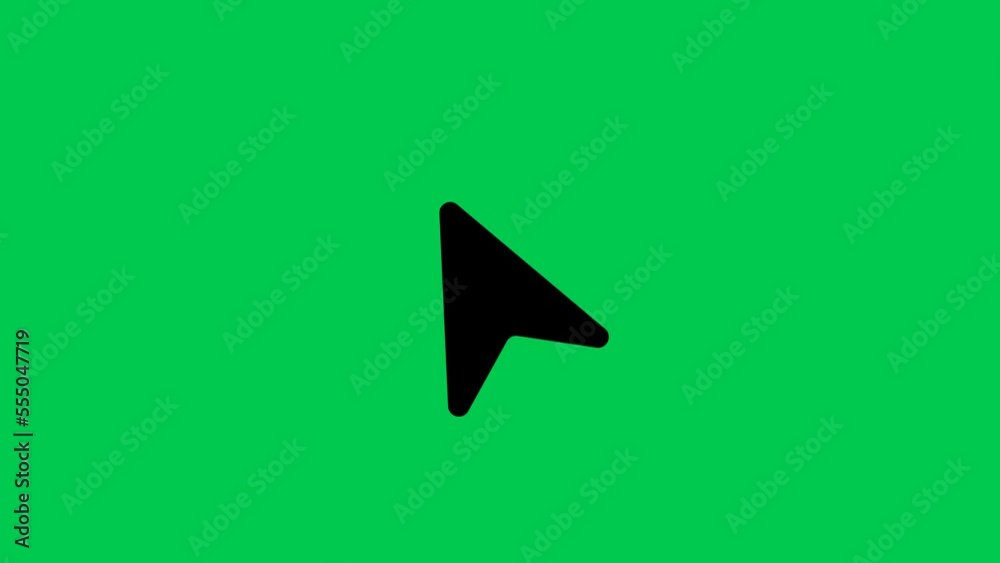 4K Green screen Cursor click animated icon. One time click and double ...