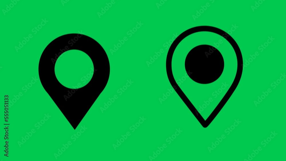 4K Greenscreen animated pin map, location icon for business and social ...
