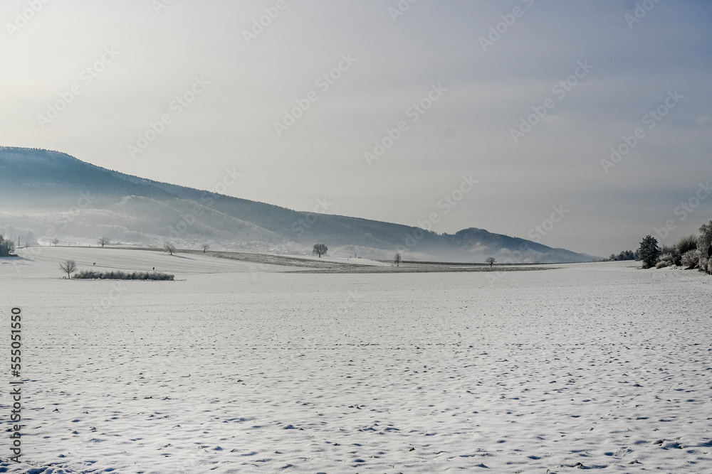 Mariastein, Metzerlen, Winterlandschaft, Winter, Dorf, Landwirtschaft ...