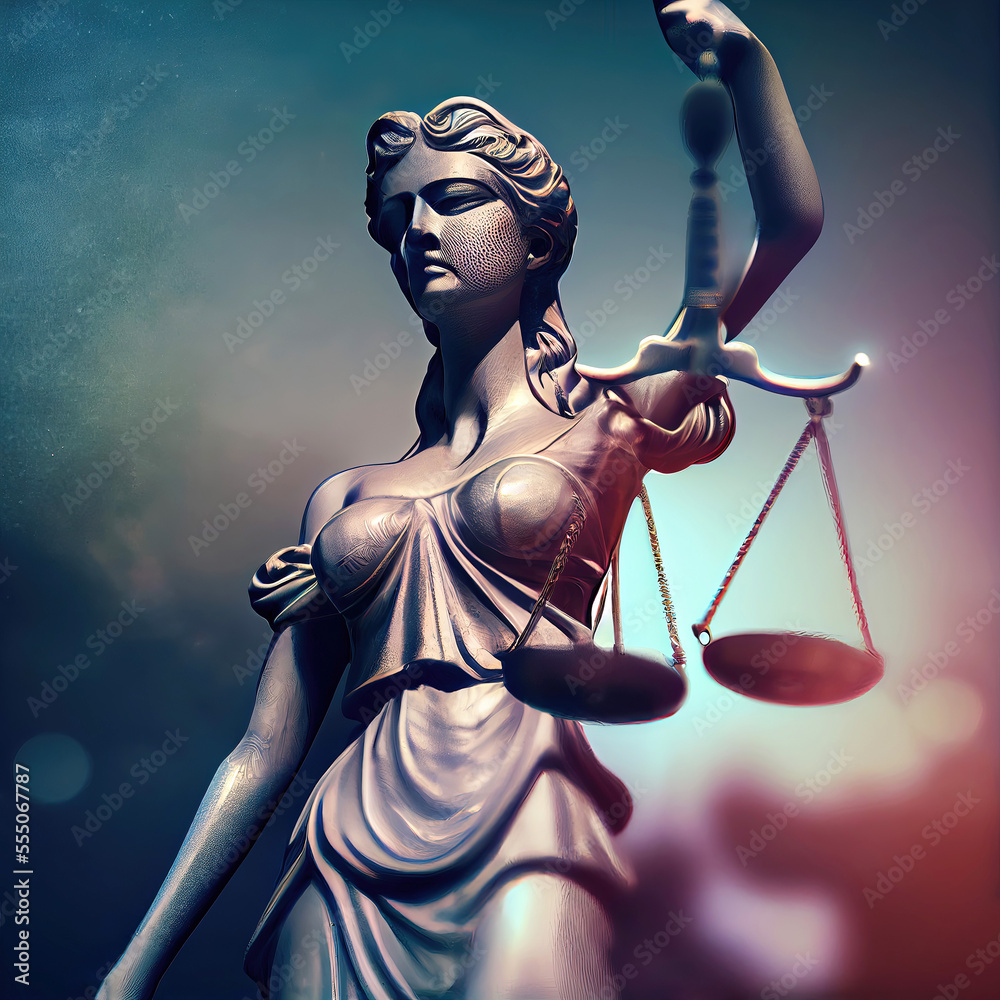 Lady justice sculpture as justitia concept illustration (Generative AI) Stock Illustration ...