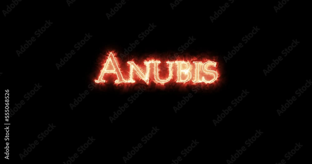 Anubis, ancient egyptian god, written with fire. Loop Stock Video ...