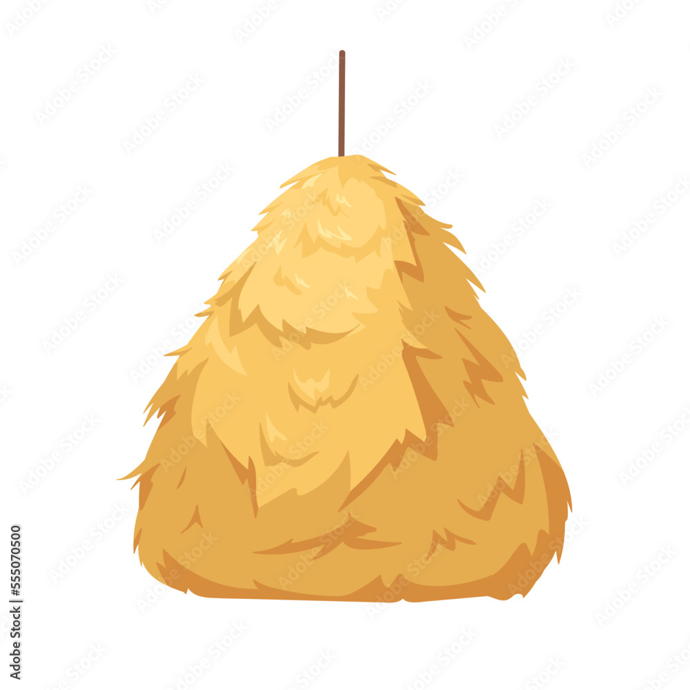 Hay pile, stack. Straw bale, dry wheat, yellow gold grass heap. Farm ...