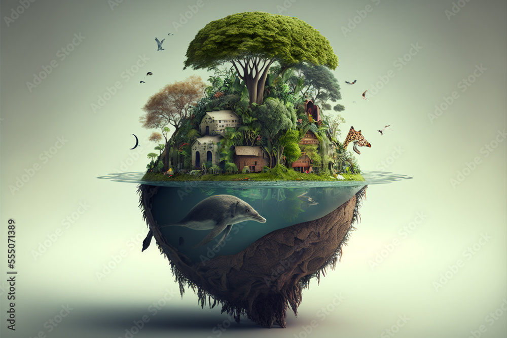 World environment and earth day concept with glass globe and eco ...