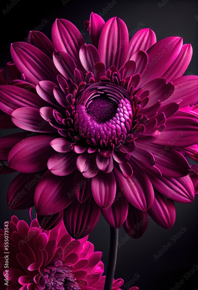 Beautiful viva magenta flower. Pantone of the year 2023. Generative art ...