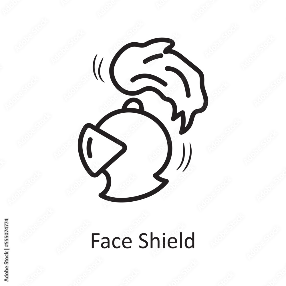 Face Shield Vector Outline Icon Design illustration. Medieval Symbol on ...