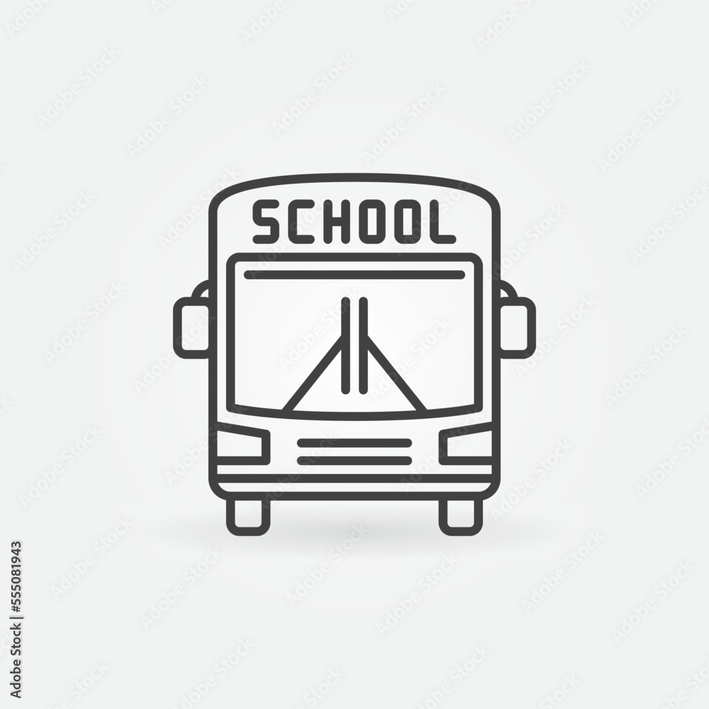School Bus linear vector concept icon. Schoolbus symbol Stock Vector ...