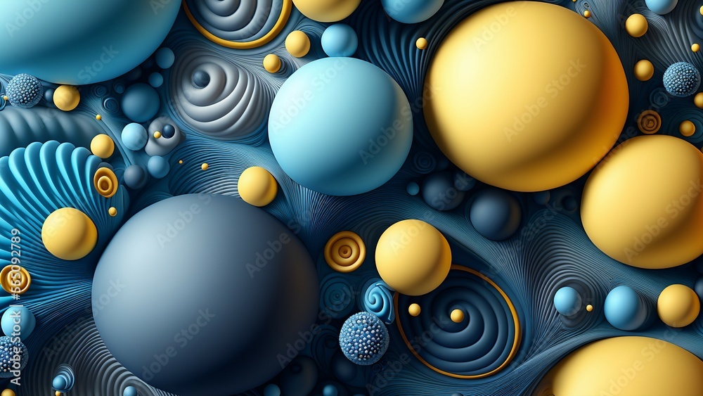 Spheres and Spirals Abstract 3d Background Design Stock Illustration ...