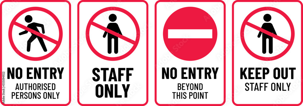 No enter this area, only staff print ready sign vector Stock Vector ...