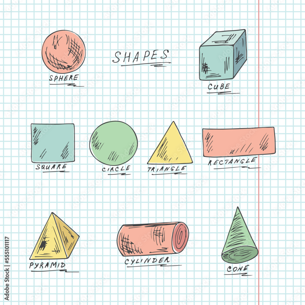 Vector Set of Colorful Geometric Shapes. Basic Geometric Shapes with ...