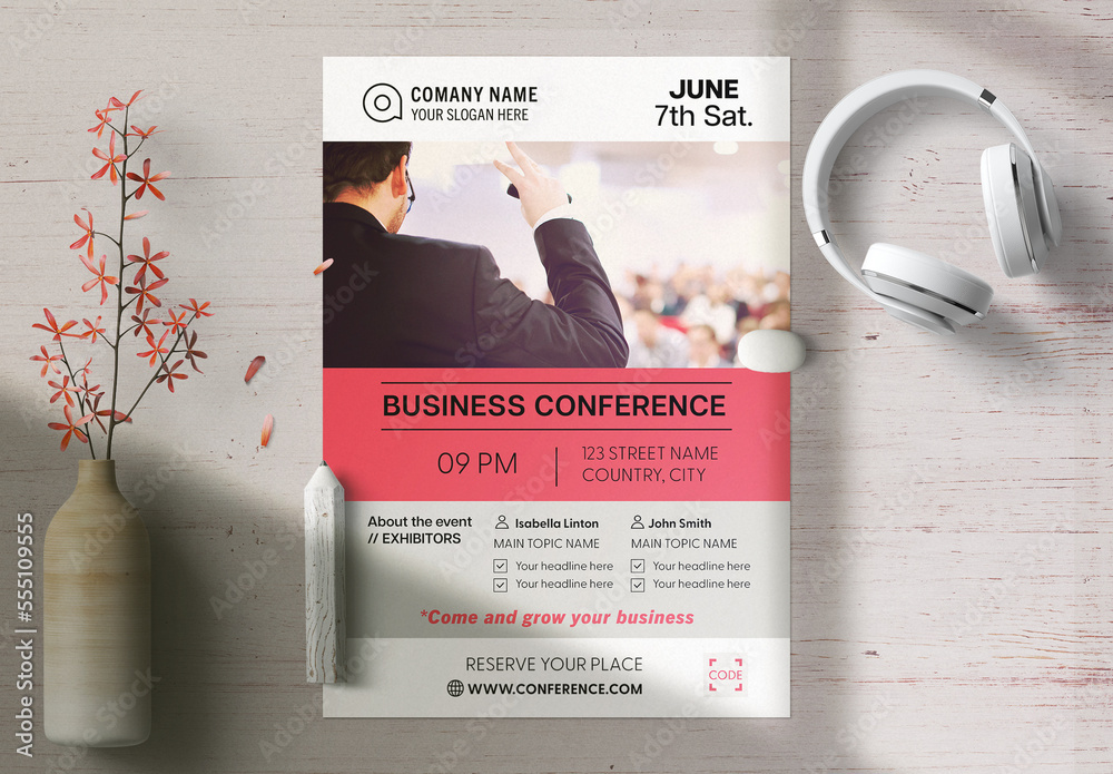 Business Conference Poster Layout Stock Template | Adobe Stock