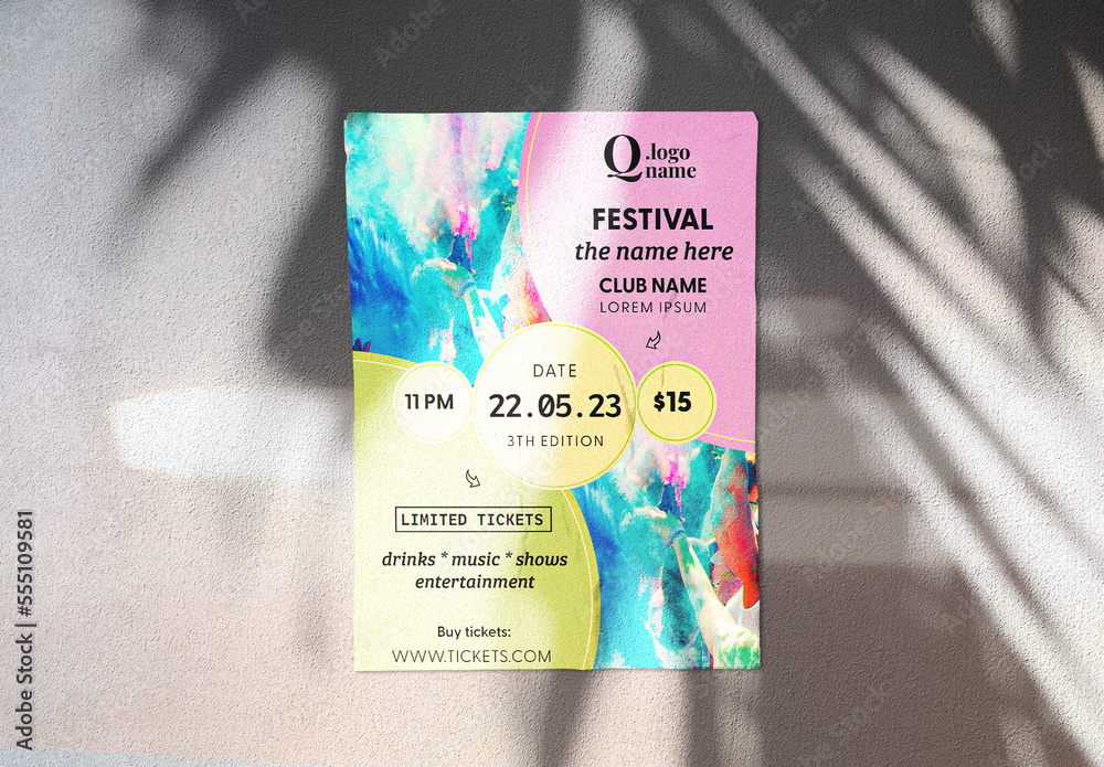 Festival Event Poster Layout Stock Template | Adobe Stock