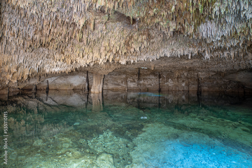 Cenote cave lake, Chichen Itza, Mexico. Cenote Zapote. Natural sinkhole ...